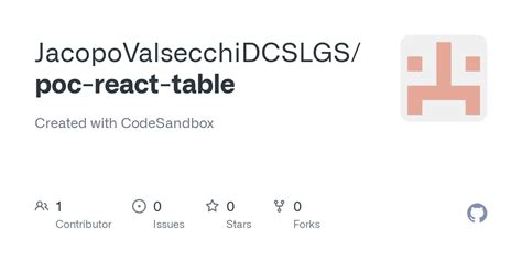 Github Jacopovalsecchidcslgspoc React Table Created With Codesandbox