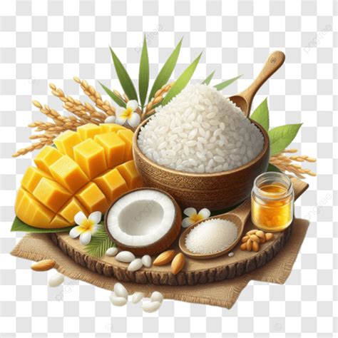 망고 일러스트 벡터 투명 배경이 있는 찹쌀 망고 찹쌀 끈적 끈적한 밥 망고 Png 일러스트 및 이미지 에 대한 무료 다운로드 Pngtree