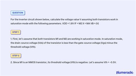 Solved For The Inverter Circuit Shown Below Calculate The Voltage Value V Assuming Both