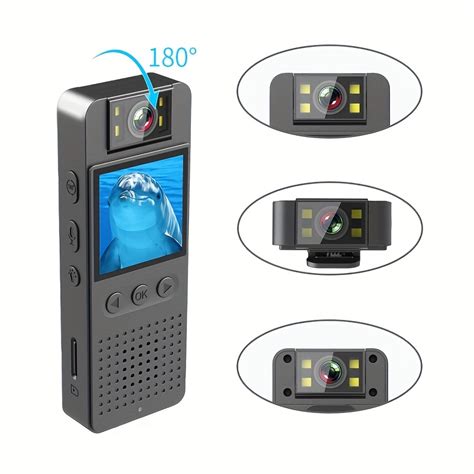 회전 렌즈가 있는 1pc 1080p Hd 미니 카메라 야외 스포츠용 백 클립이 있는 휴대용 카메라 적외선 야간 투시경 경찰 법 집행 레코더 화면이 있는 변호사 회의