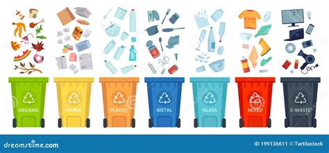 Sorting Garbage Bins Vector Illustration 86135068