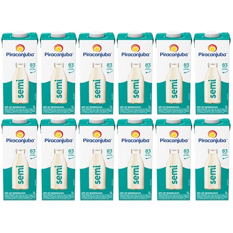 Leite Semidesnatado Piracanjuba 1l C 12unid