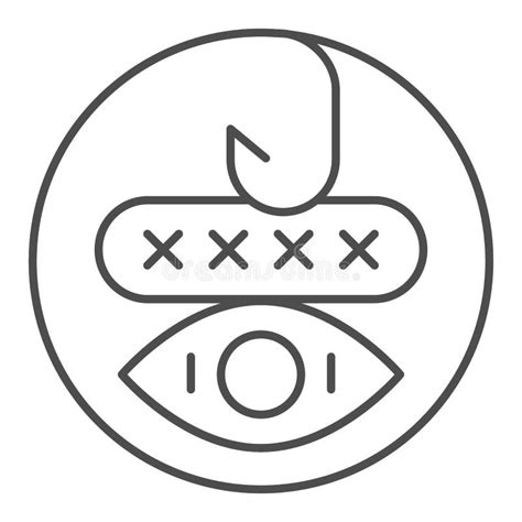 Password Phishing Line And Glyph Icon Hook And Computer Window Vector Illustration Isolated On