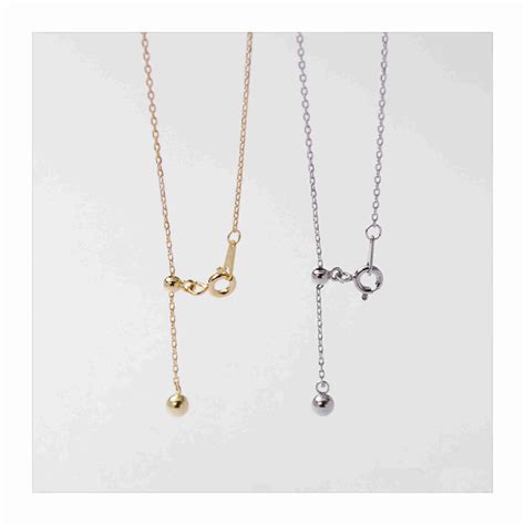 17 3 Sterling Silver Y Shape Cable Chain W Ball End S925 Silver Cable Chain Necklace Finished