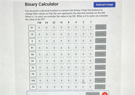Solved Binary Calculatoryou Are Given A Decimal Number To