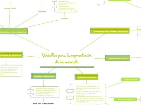 Variables para la segmentación de un merca Mind Map