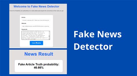 Fake News Detector Natural Language Processing NLP Projects