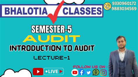 5th Semester Audit Lecture 1 Youtube