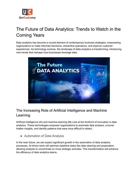 PPT The Future Of Data Analytics Trends To Watch In The Coming Years PowerPoint Presentation