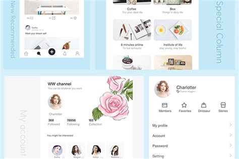 meiwu app ui kit design by uilake on behance