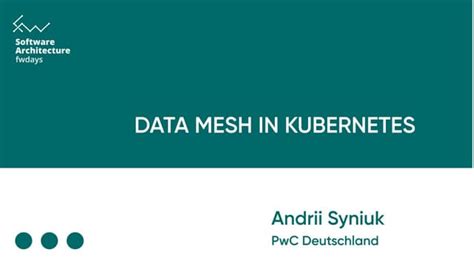 data mesh in kubernetes andrii syniuk pdf databases computer software and applications