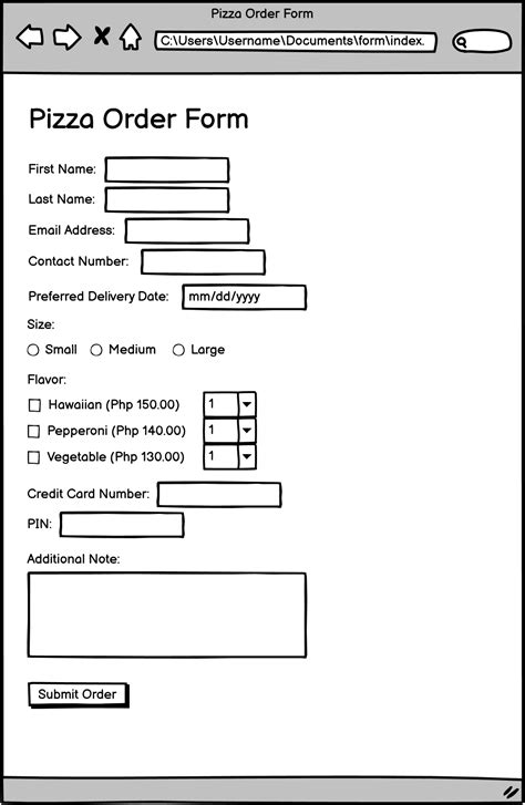 Assignment Pizza Order Form CS Learn HTML Hacker Hero