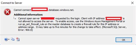 Continuous Integration Unable To Add Azure Db Firewall Rule To Allow Build Server To Run Tests
