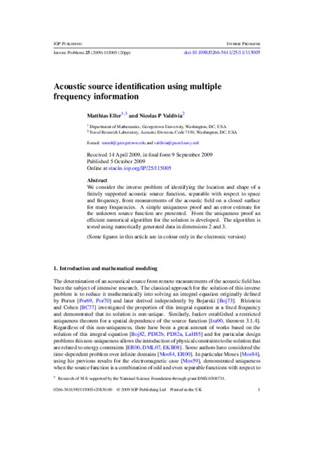 pdf acoustic source identification using multiple frequency information