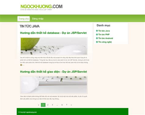 Dự án Java web tin tức với JSP Servlet Bài Phân tích và thiết kế giao diện Ngoc Khuong Blog