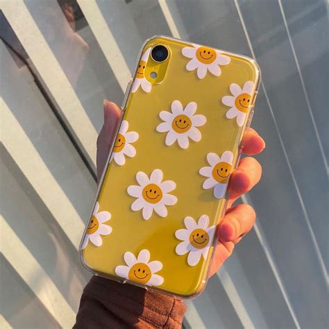 빠른배송 젤리 스마일 꽃 패턴 심플 아이폰케이스 젤리 투명 실리콘 아이폰 11 12 13 미니 14 15 16 Xs X Xr Se2 Se3 7 8 프로 맥스 커플