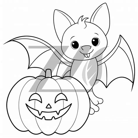 دانلود وکتور صفحه رنگ آمیزی کدو تنبل و خفاش دانلود رایگان فایل لایه