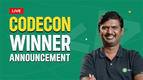 🛑live Codecon Winner Announcement Arun Prakash Guvi Youtube