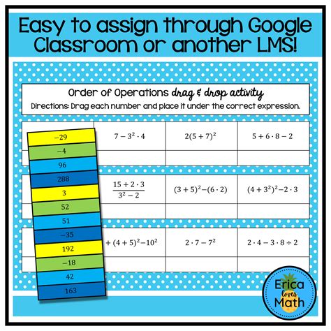 Order Of Operations Digital Activity Drag And Drop With Negative Numbers Made By Teachers
