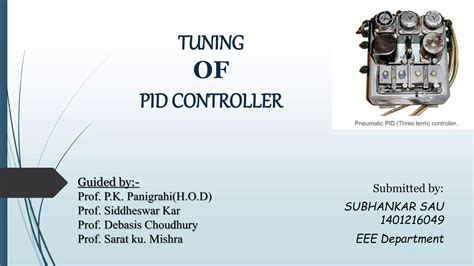 Tuning Of Pid Controller Pptx