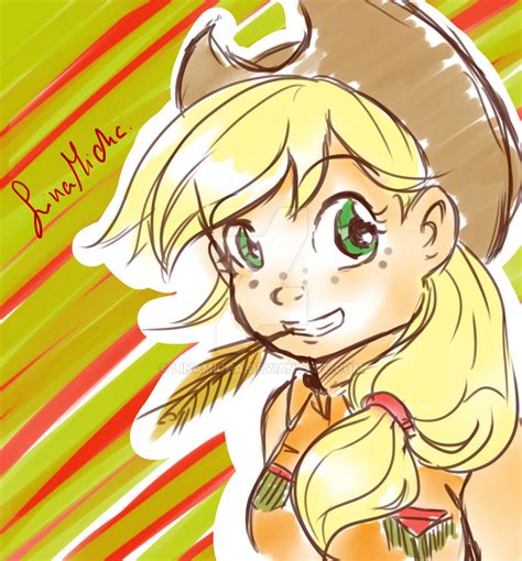 Applejack Human By Linamicha On Deviantart