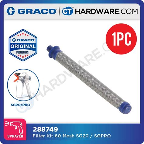Graco 288749 Filter Kit 60 Mesh For Sg10 Sg20 Sgpro Sg2 Sg3 [ Spray Gun Filter