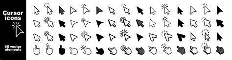 premium vector cursor icon computer mouse click cursor arrow icons set and loading icons