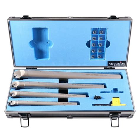 Accusize 4 Pc Sclcr Indexable Boring Bar Set With 14 Pcs Ccgt3251 Akh01 Inserts Right Hand