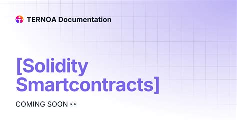 [solidity smartcontracts] ternoa documentation