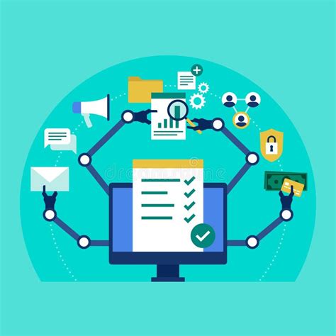 Rpa Robotic Process Automation Concept Stock Vector Illustration Of
