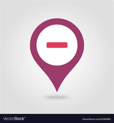 Minus Pin Map Icon Pointer Markers Royalty Free Vector Image