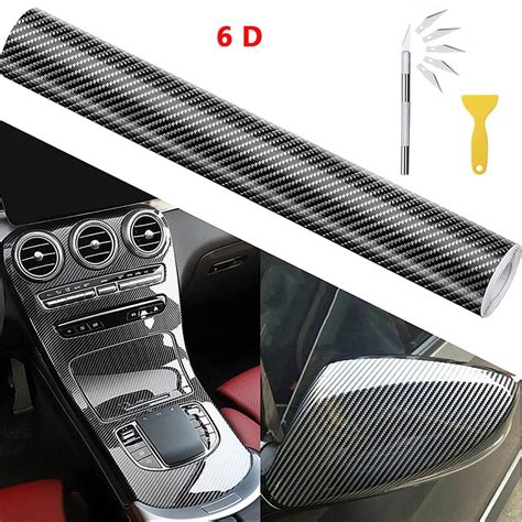 6d 자동차 탄소 섬유 스티커 광택 비닐 필름 자동차 인테리어 방수 스크래치 방지 스티커 자동차 스타일링 액세서리차량용 스티커 Aliexpress