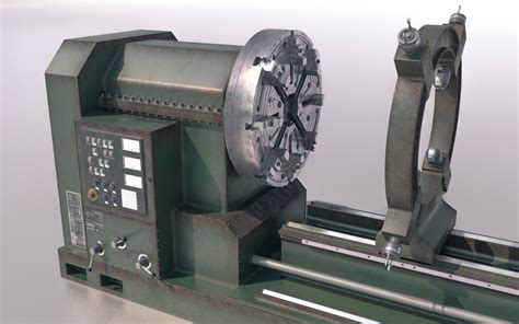 Industrial Lathe Machine 3d Model 10 Max Fbx Obj Unknown Free3d