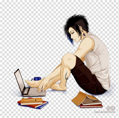 Anime Laptop Drawing