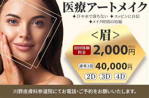 アートメイク 日野 八王子 多摩の皮膚科 美容皮膚科｜川野皮膚科医院 日曜日診療