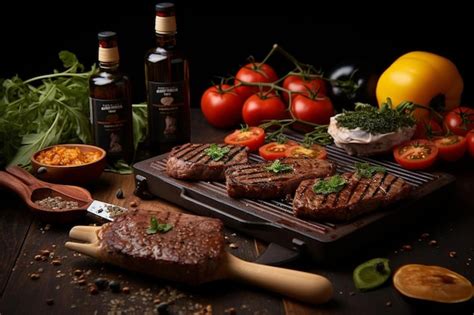 Premium Photo Wooden Bbq Grill Utensils Set