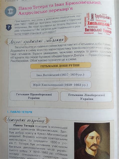 Терміново Діємо практичні завдання Започаткуйте укладення схеми карти памяті «Гетьмани доби