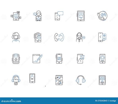 Communicator Line Icons Collection Connection Message Dialogue Language Expression