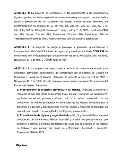 Reglamento De Higiene Y Seguridad Industrial Pdf Seguridad Y Salud