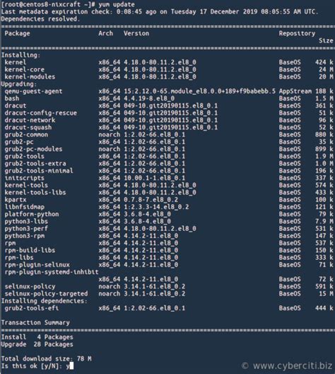 Centos Update Installed Packages For Security Nixcraft