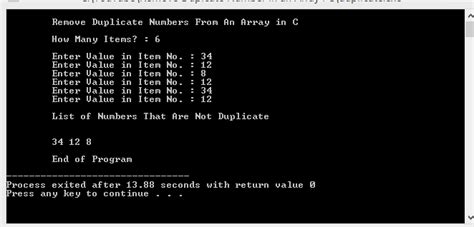 Remove Duplicate Numbers From An Array In C Free Computer Programming Source Codes To All