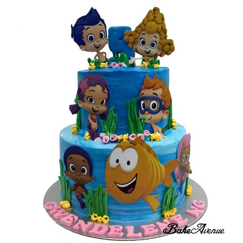 Bubble Guppies Paper Toppers 2 Tiers Cake Bakeavenue