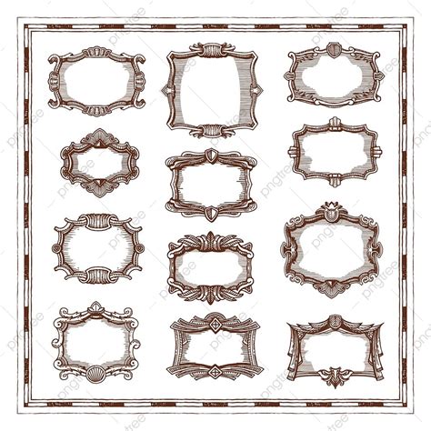 빈티지 프레임과 테두리 귀족 꾸밈 벡터 Png 일러스트 및 벡터 에 대한 무료 다운로드 Pngtree