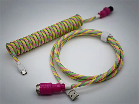 Cable Usb De Teclado Enrollado Personalizado De Caramelo Con Etsy