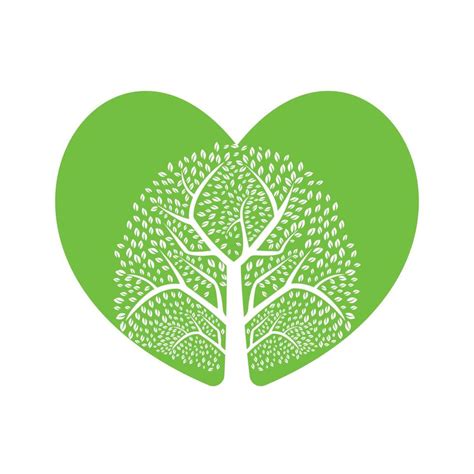 Heavy Green Tree Vector Template Design Love Tree Vector Design