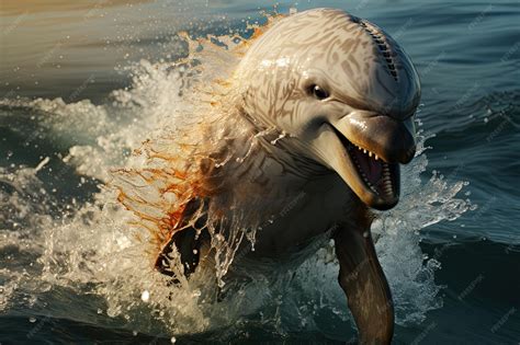 Premium Ai Image Wicked Evil Dolphin Illustration Generative Ai