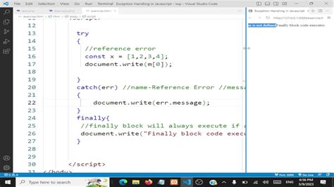 Exception Handling In Javascript Live Demo In Class Youtube