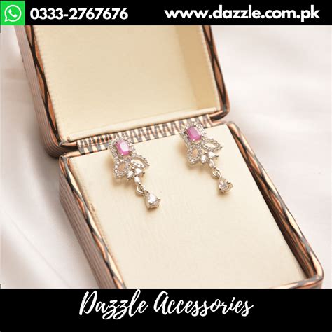 Ruby Silver Drop Earrings For Her Dazzle Accessories
