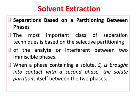 Ppt Introduction To Separation Methods In Analytical Chemistry