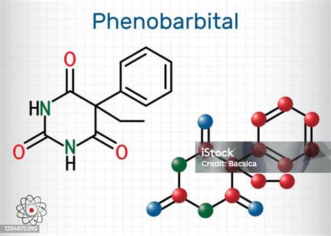 Fenobarbital Fenobarbiton Veya Fenobarb C12h12n2o3 Molekülü Bu Epilepsi Tedavisi Için Bir